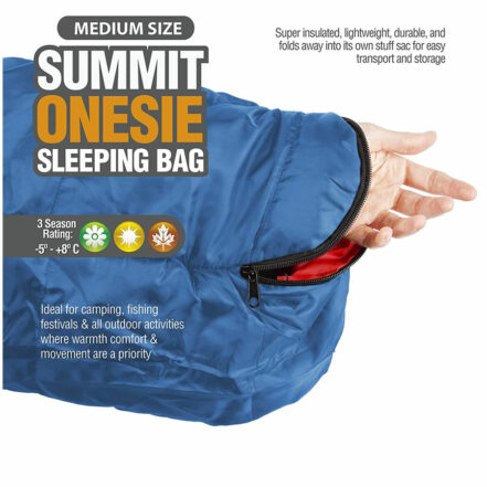 Buy Sleeping Bag Suits Online | Summit Onesie Sleeping Bag in Blue